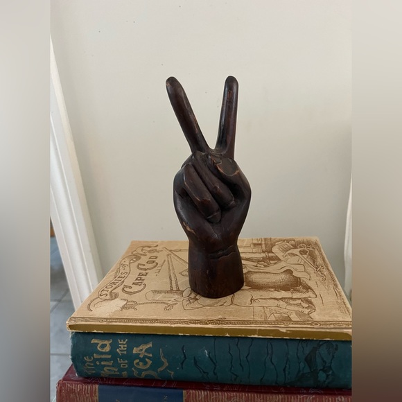 Vintage | Accents | Vintage Carved Wood Hand Peace Sign | Poshmark